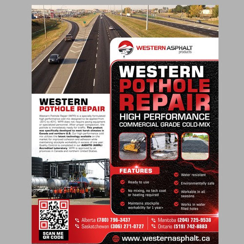 Designs | Western Asphalt Products Western Pothole Repair Flyer ...