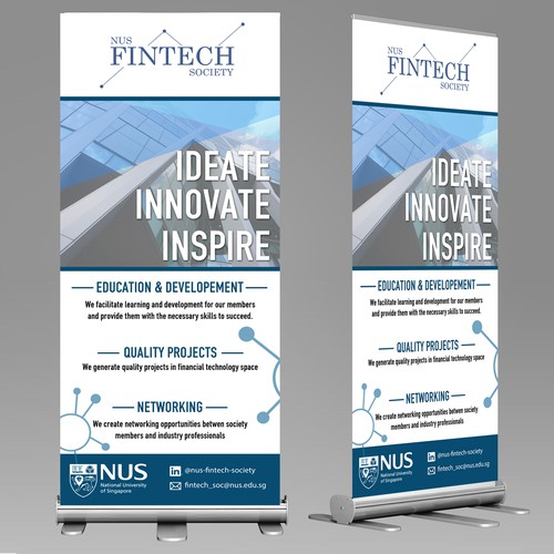 Fintech society standing banner design | Signage contest