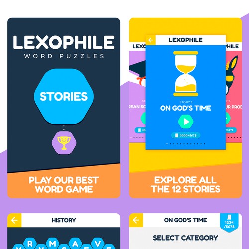 Design an attractive word game: Lexophile - Word Puzzles | App design ...
