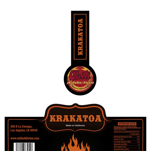 Hot Sauce bottle labels for Chili Addiction | Print or packaging design ...