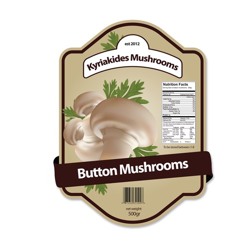 Dried Mushrooms Label
