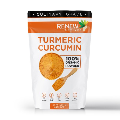 Seeking a Modern & Clean Turmeric Stand-up Pouch Design | Product ...