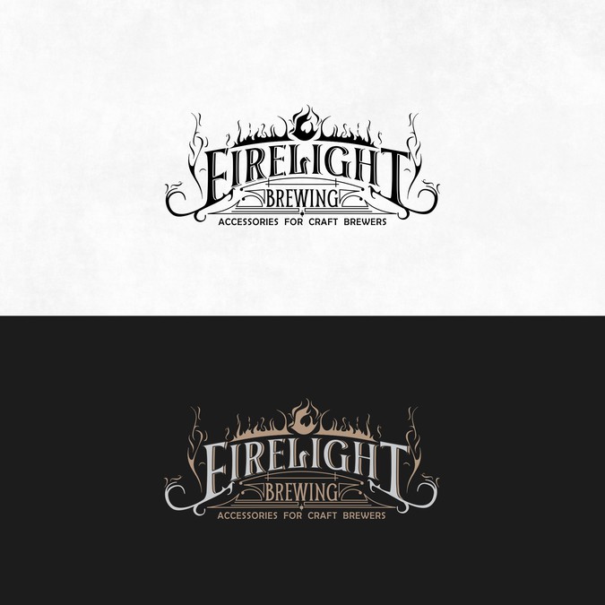 Design a classic vintage logo for Firelight Brewing, a craft brewing ...