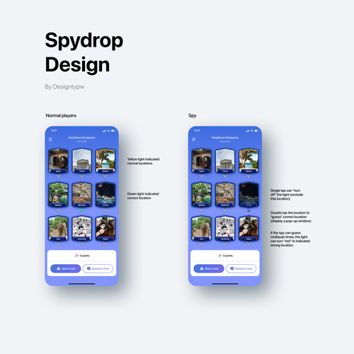 Designs | Multiplayer iOS Spy themed image game for parties and Zoom ...