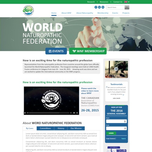 WNF Website Design | WordPress theme design contest