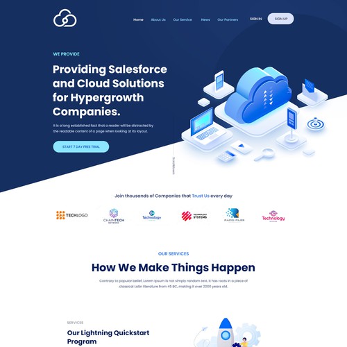 Designs | Cloud Connex site design | Web page design contest