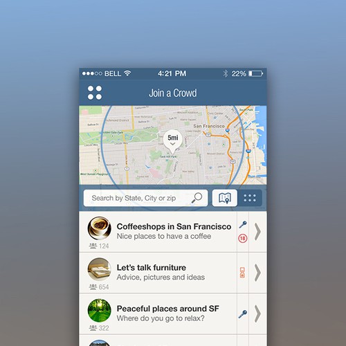 mobile app design required for group chatting app | App design contest