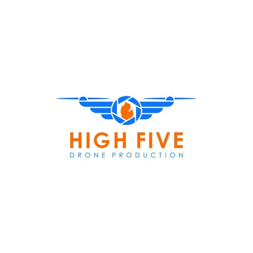 Logo design for drone video production company high five drone productions Logo design contest 99designs
