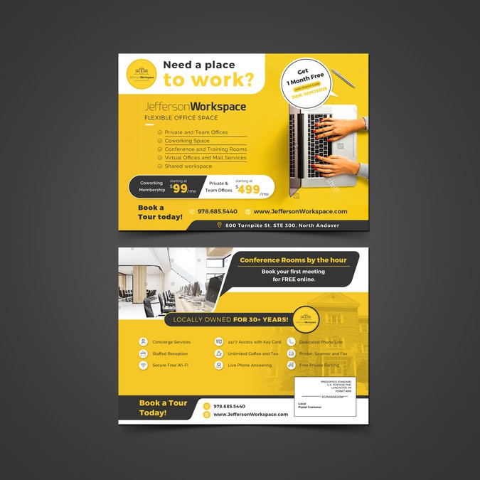 Direct Mail Campaign Coworking Space | Postcard, flyer or print contest