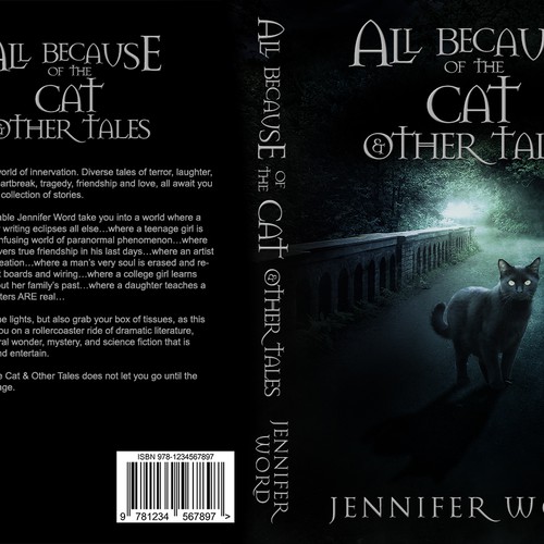 Create a classic book cover for a short story collection of horror ...