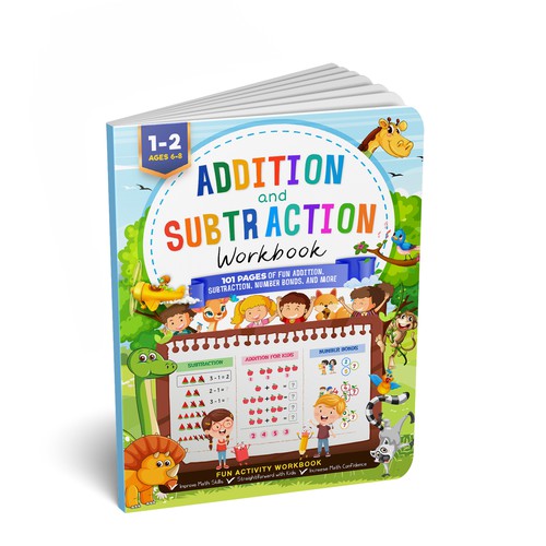 Designs | Fun design for kids math workbook | Book cover contest