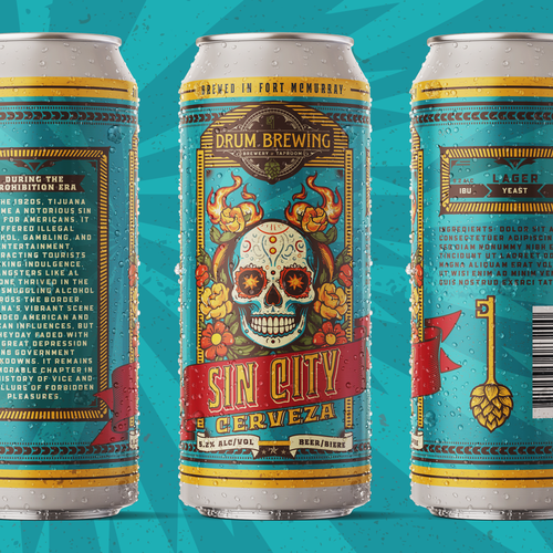 Designs | Drum Brewing Cerveza Can Design | Product label contest