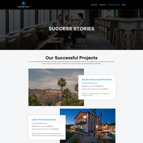 Success Stories page design | Landing page design contest