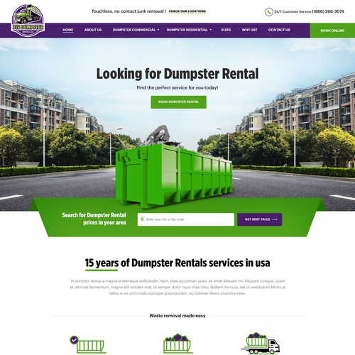 Designs | Dumpster Rentals | Web page design contest