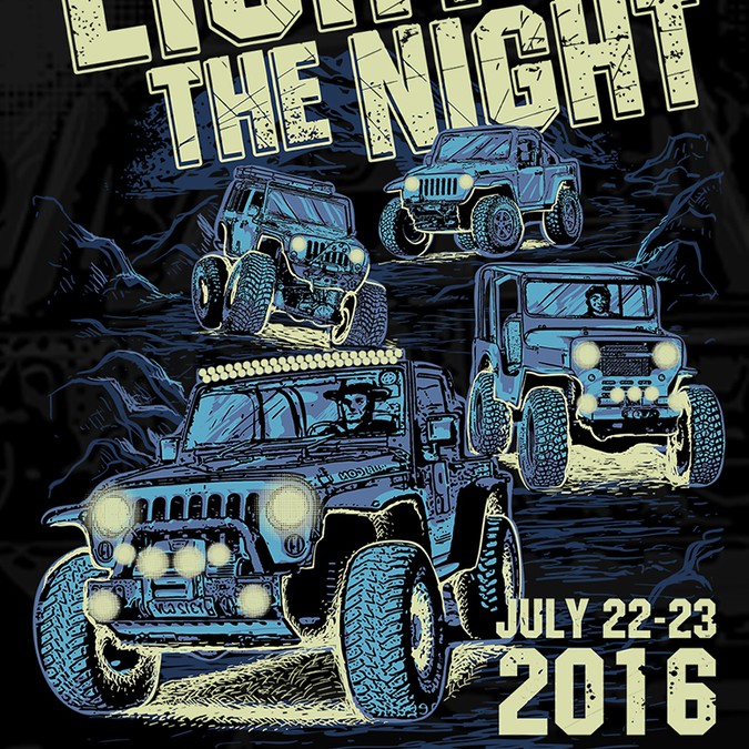 "Light the Night" 4x4 Jeep like Trail Riding Event Shirt | T-shirt contest