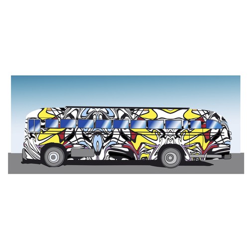 Design Exterior Graphics for a Retro Pink Party Bus | Illustration or ...