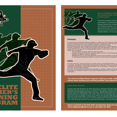 2-Sided Flyer for Elite Baseball Pitching Camps | Other business or ...