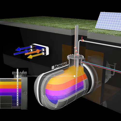 3d rendering of a tank with a isolation and a liner | Illustration or ...