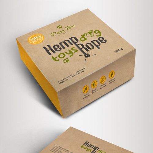 Hemp Rope dog toys packaging design | Concours: Packaging produit