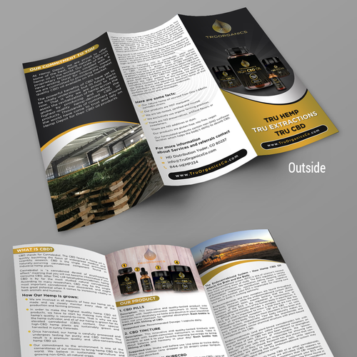 Create a brochure for Tru Organics - High CBD Hemp Oil Products ...