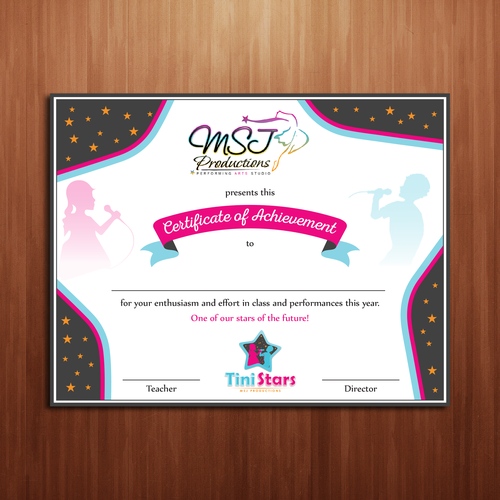 Designs | Creating a Dance Studio Certificate of Acheivement ...