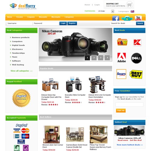 Coupon Website Design | Web page design contest