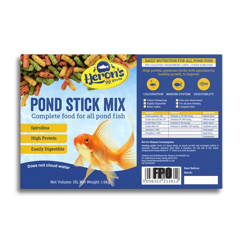 Designs | Design a product label for premium pond stick mix, fish food ...