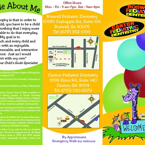 Pamphlet for my Pediatric Dental office | Print or packaging design contest