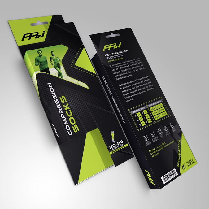 Create a packaging design for a premium Sport Compression Wear brand ...