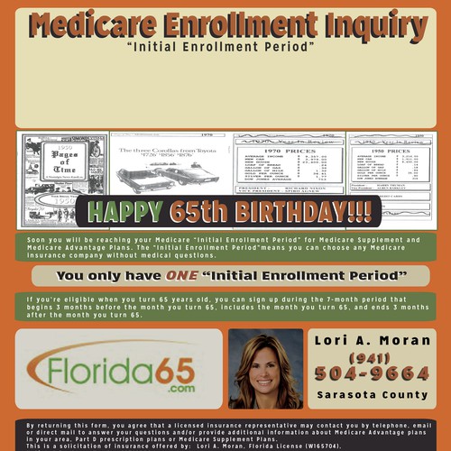 Create a mailer for people turning 65 years old | Stationery contest