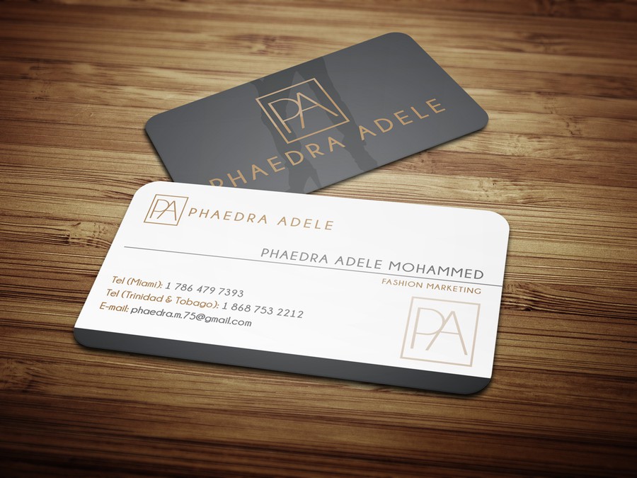 Create an innovative business card illustrating Fashion Marketing ...