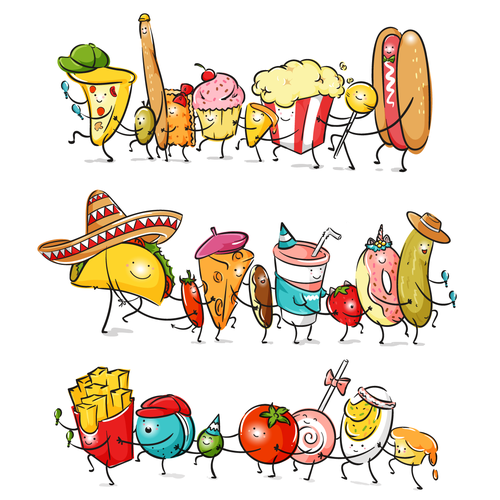 Designs | The cutest, most delicious food conga contest! | Illustration ...