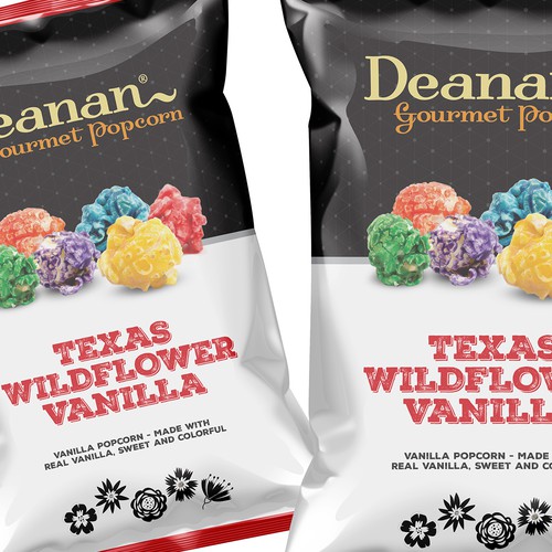 Design a "Popping" package for a new flavor of Deanan Gourmet Popcorn ...