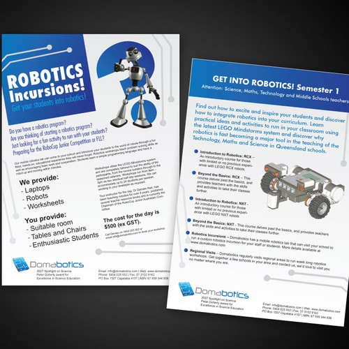Flyer for Robotics classes | Print or packaging design contest