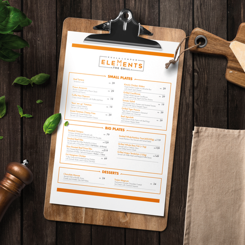 Menu for Michelin Star Chef Restaurant. | Menu contest