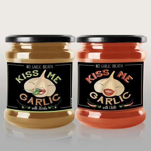 Fresh breath garlic jar labels | Product label contest