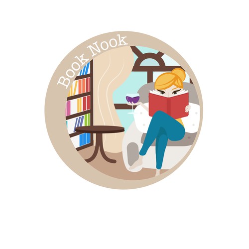 Book Nook: A fun logo design for every woman who loves to read (or at ...