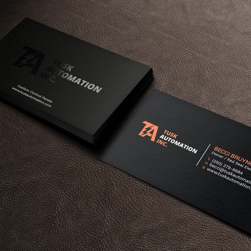 Sleek Business Card Design for Electrical Control Panel Manufacturing ...