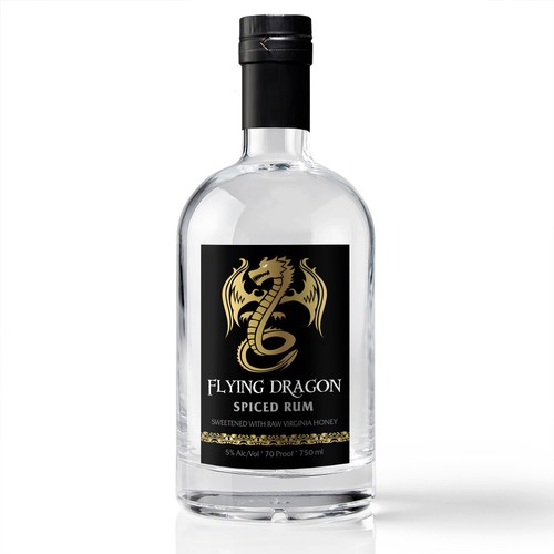 Front label for Flying Dragon Spiced Rum | Product label contest