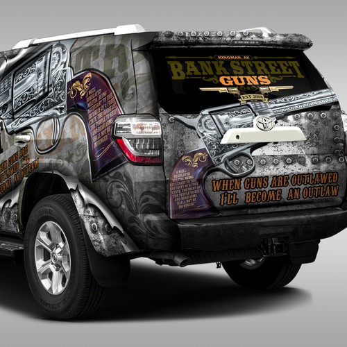 Outlaw Truck for Gun Shop | Car, truck or van wrap contest