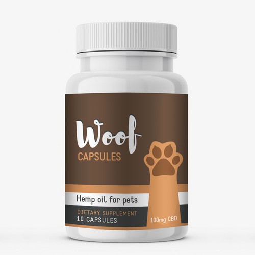 Designs | Woof Hemp Dog Capsules | Product label contest