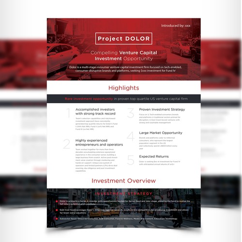 Teaser Design for Venture Capital Firm (Follow-on Projects Possible ...