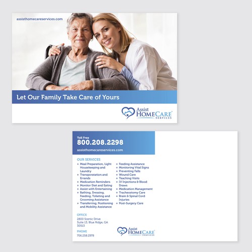 Designs | Home Health Agency - Redesign our postcard to match our Brochure design | Postcard ...