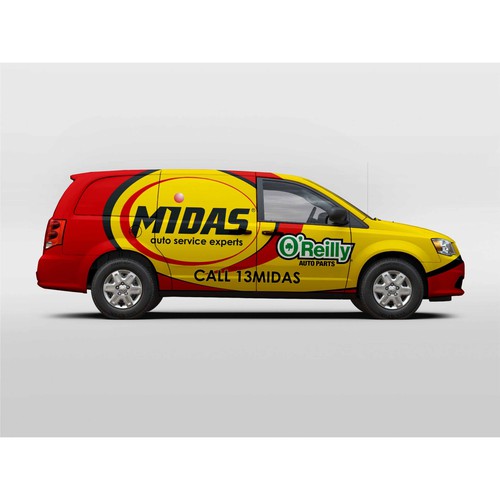 Midas Shop Van and Courtesy Shuttle | Car, truck or van wrap contest