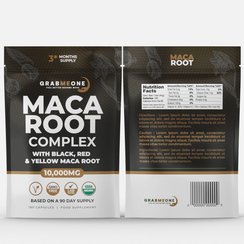 Designs | Design Stunning Maca Root Supplement Label for Pouch ...