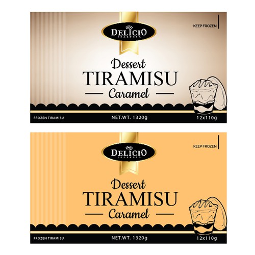 Créer un packaging de la marque de dessert tiramisu DELICIO / Create a ...