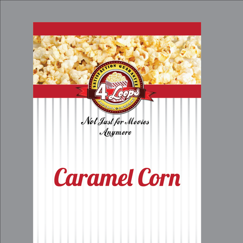 Create a captivating label for the 4-Loops Popcorn company | Product ...