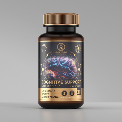 Designs | "Vivid Label Design for New Cognitive Support Capsules ...