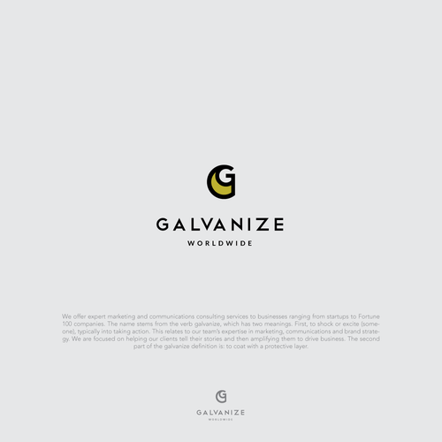 'Galvanize' our brand with a simple, clean & elegant logo | Logo design ...