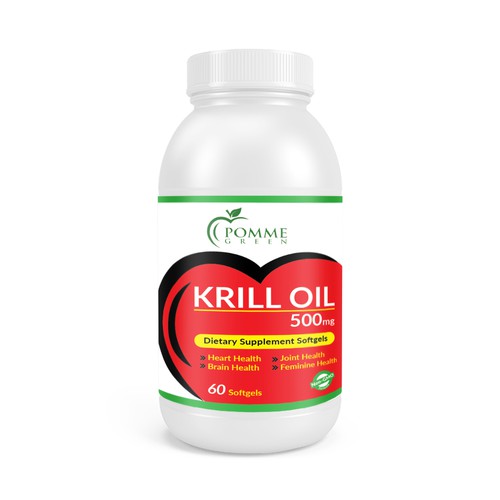 Krill Oil Supplements Bottle Label Design | Product label contest